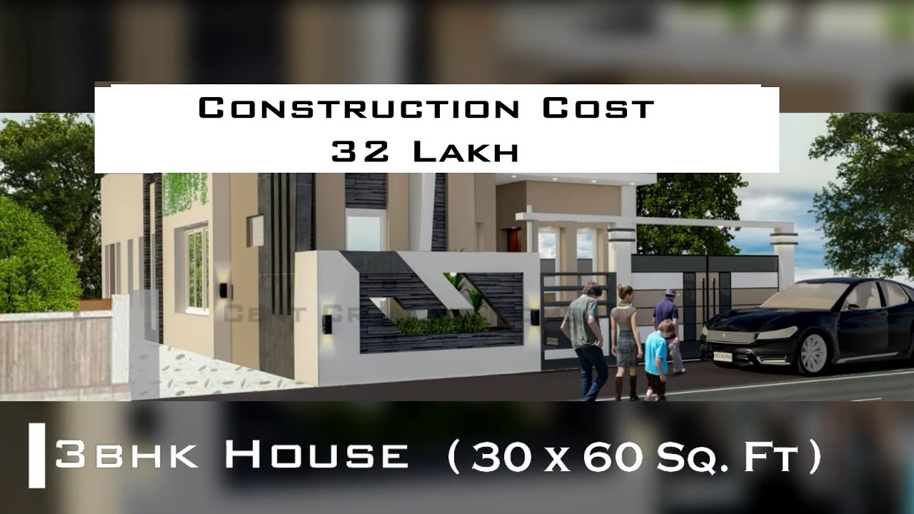 3BHK Luxury House under 32 Lakh | 30 x 60 Home design and construction ...