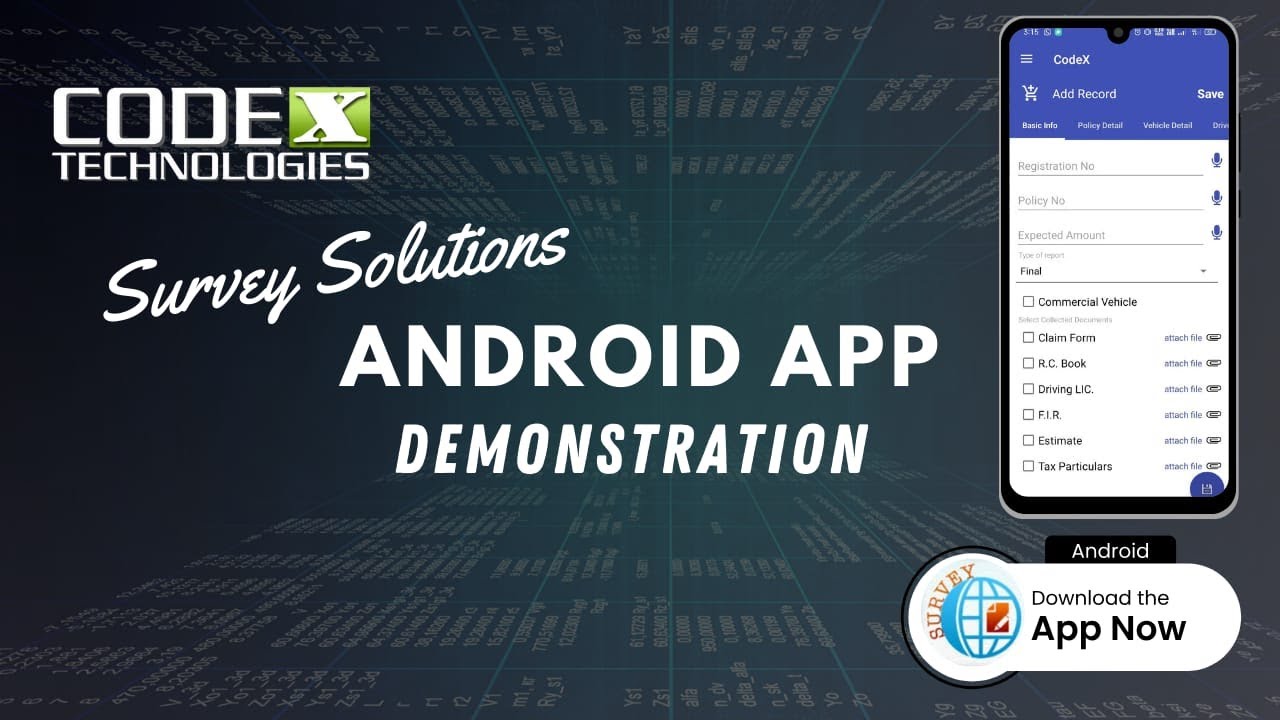 Survey Solution Android App Demonstration | Code X Technologies | - YouTube