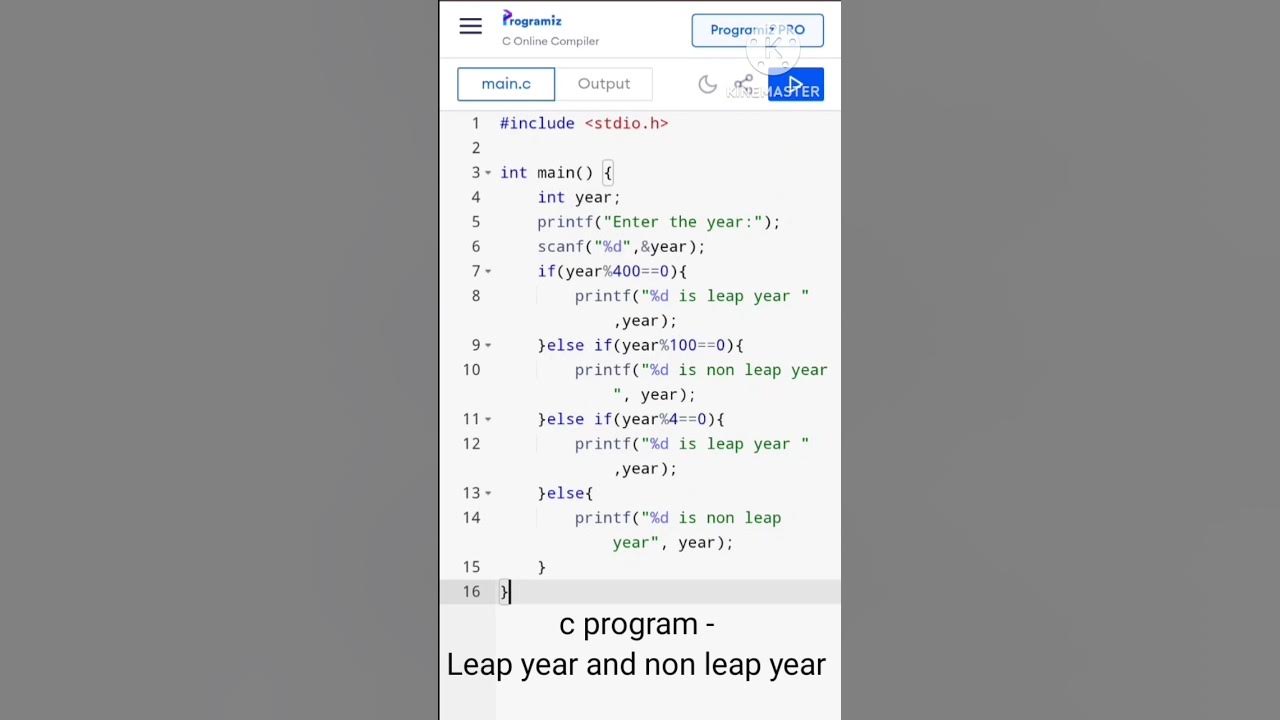 {"c program to check leap year"} - YouTube