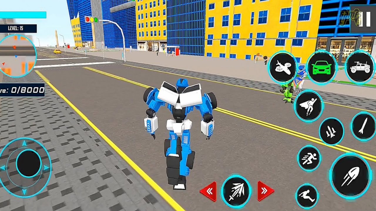 US Blue Flying Robot Drone Car Wars of Robot games | Android iOS ...