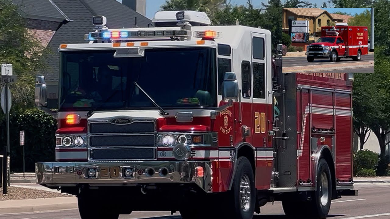 Phoenix Fire Department: Engine 20 & Rescue 49 Responding - YouTube