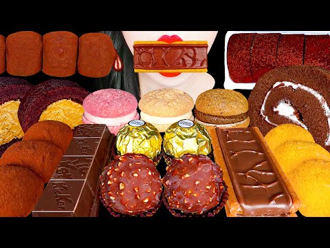 ASMR MUKBANG, Chocolate Desserts Party! 다양한 편의점 초콜릿 디저트 CHOCOLATE BARS MOCHI TICO CAKE SNACK 먹방