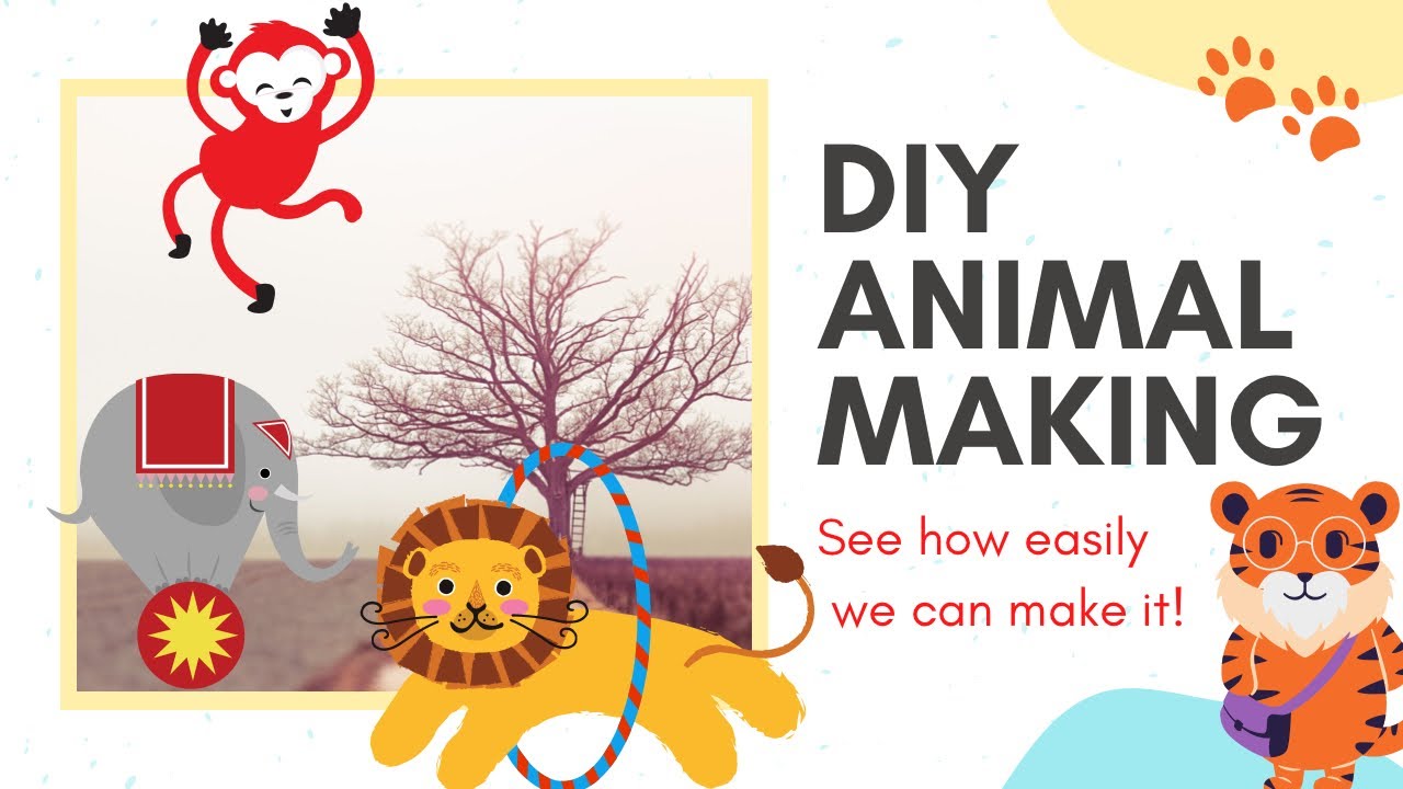 DIY animal making🐯with very few resources🦁activity for kids🐵craft for ...