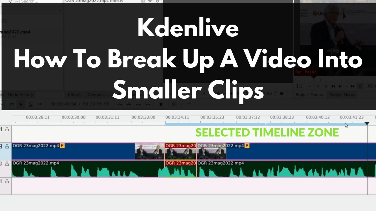 Kdenlive: How To Break Up A Video Into Clips - YouTube