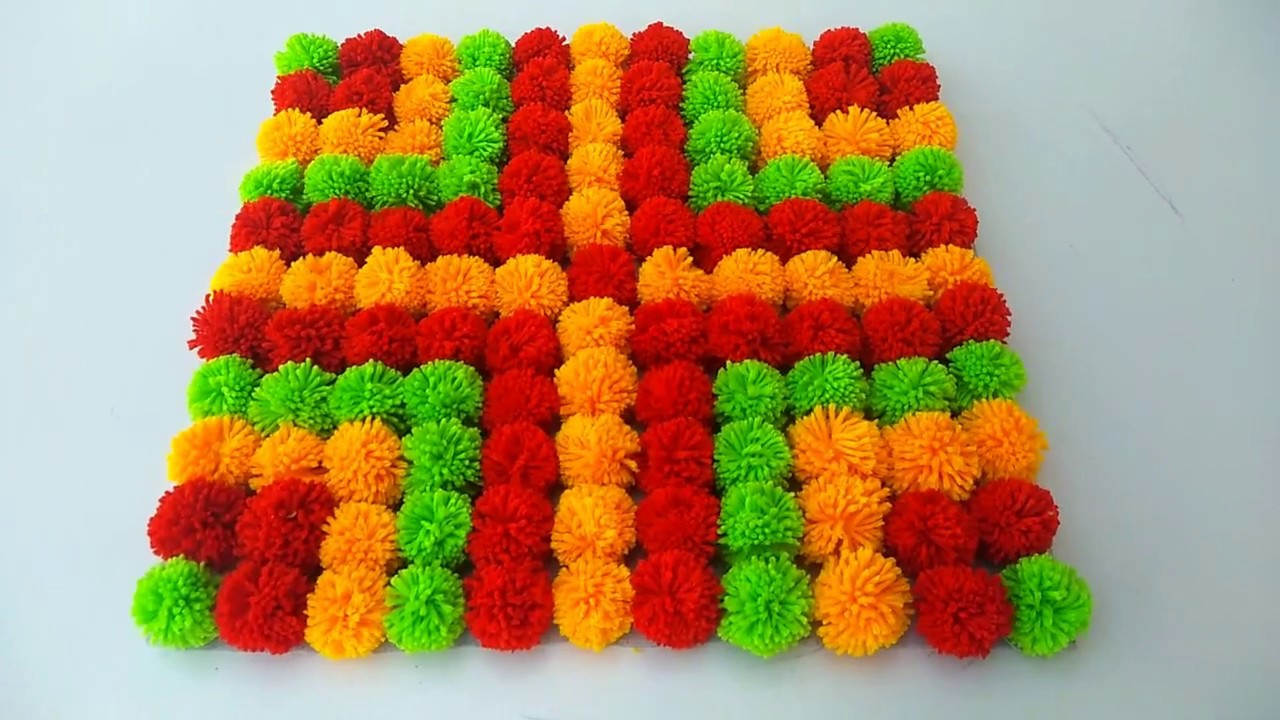 DIY - TUTORIAL DOORMAT MAKING CRAFT || BEAUTIFUL WOOLEN DOORMAT MAKING ...