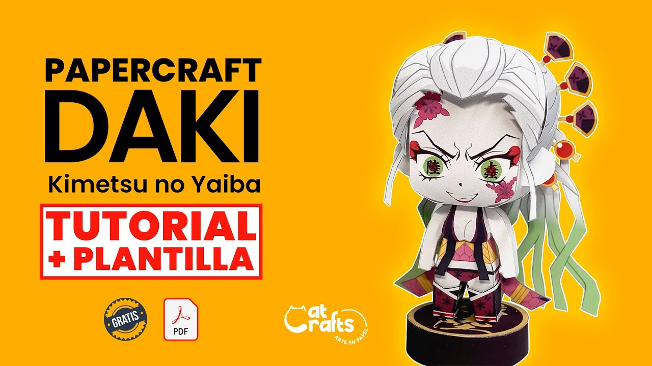 TUTORIAL PAPERCRAFT DE DAKI - KIMETSU NO YAIBA - YouTube