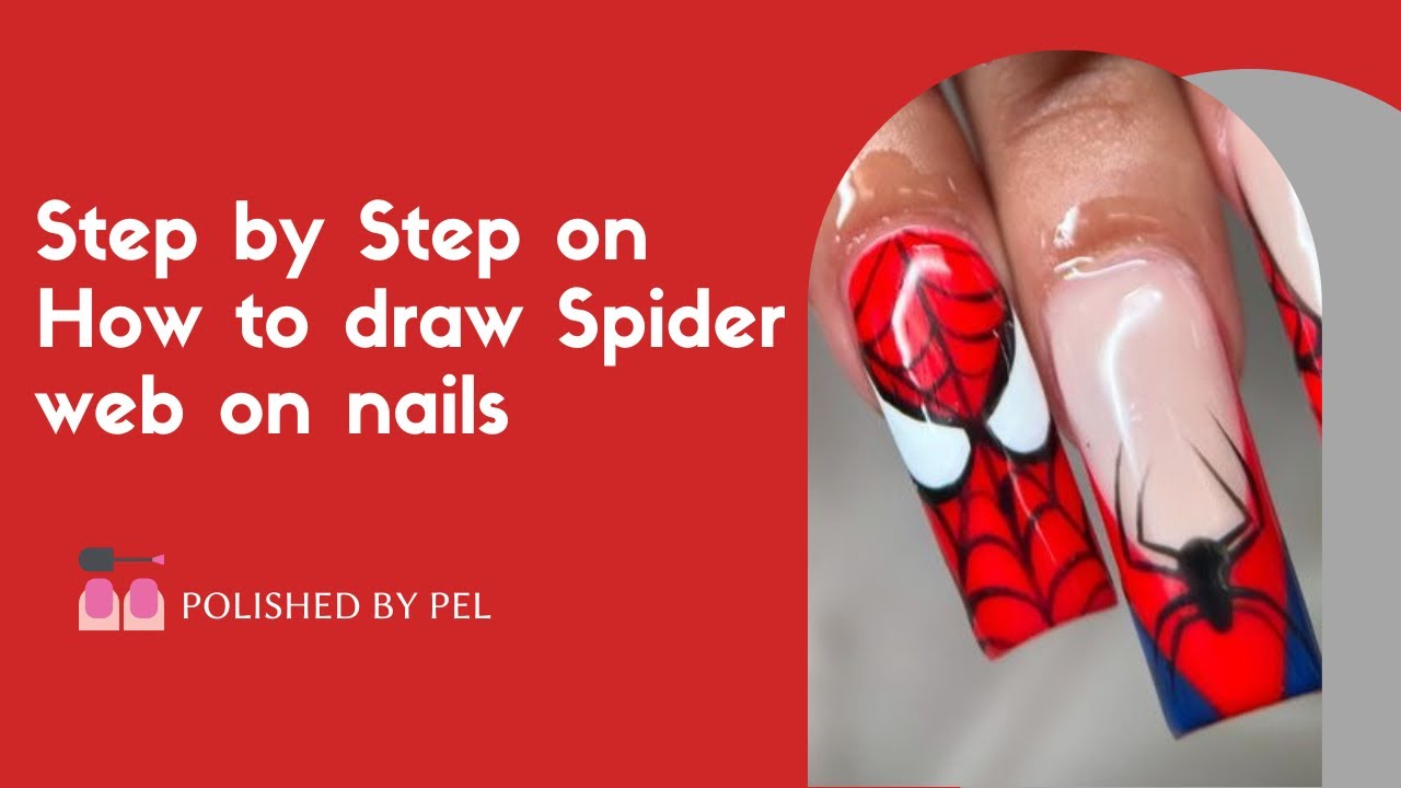 How to draw spider web on nails. #nails #nailart #naildesign - YouTube