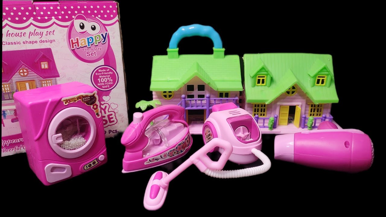9 minutes of satisfying video to unbox pink household toys || review ...