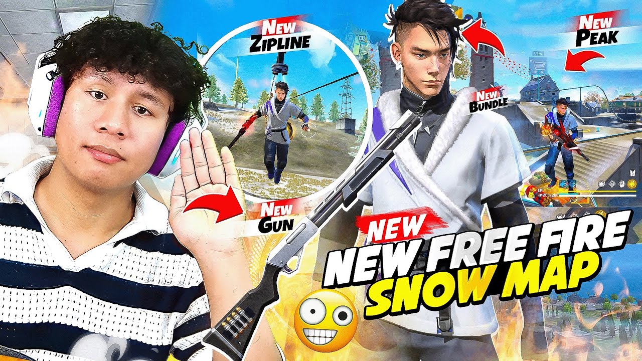 New Free Fire Snow ⛄️ Map Slide Winterlands 🥶 Update Gameplay & Review ...