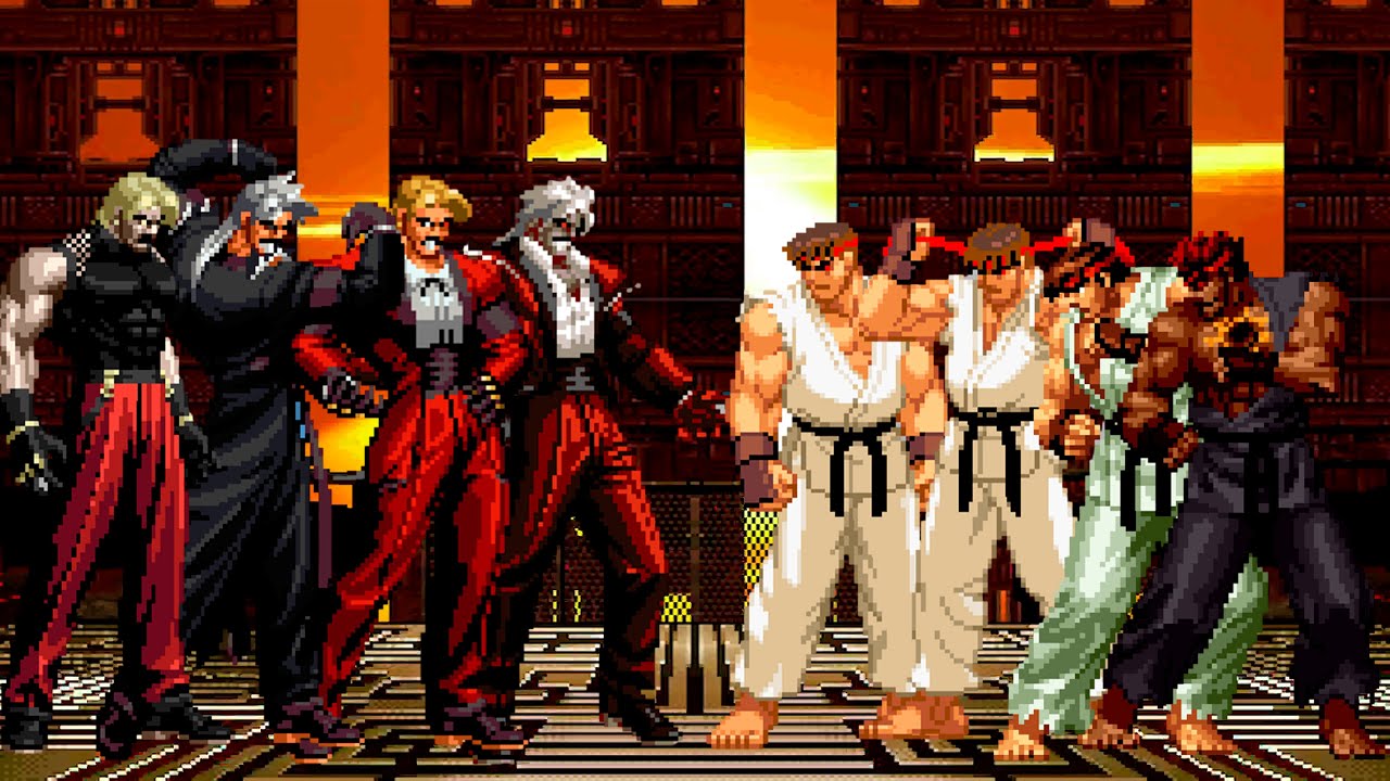 [KOF Mugen] Rugal Team vs Ryu Team - YouTube