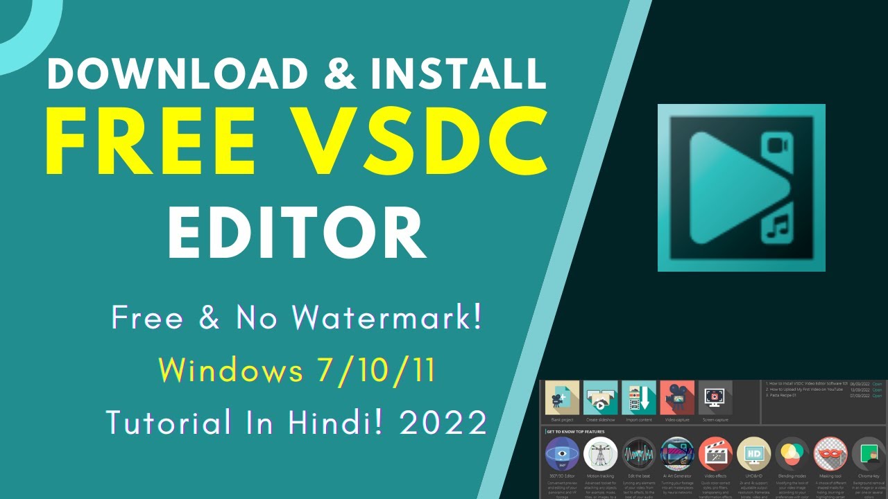 How To Download Install VSDC Free Video Editor and import and Export ...