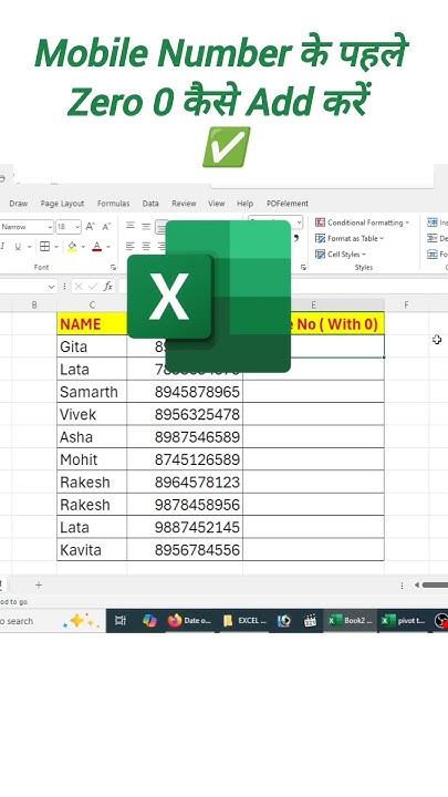 Excel का यह Tricks आपको पता है | Add Zero Before Mobile Number #excel #exceltricks #exceltips ...