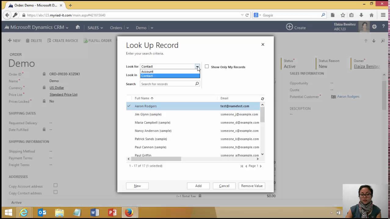 Populating Order Address fields in Microsoft Dynamics CRM - YouTube