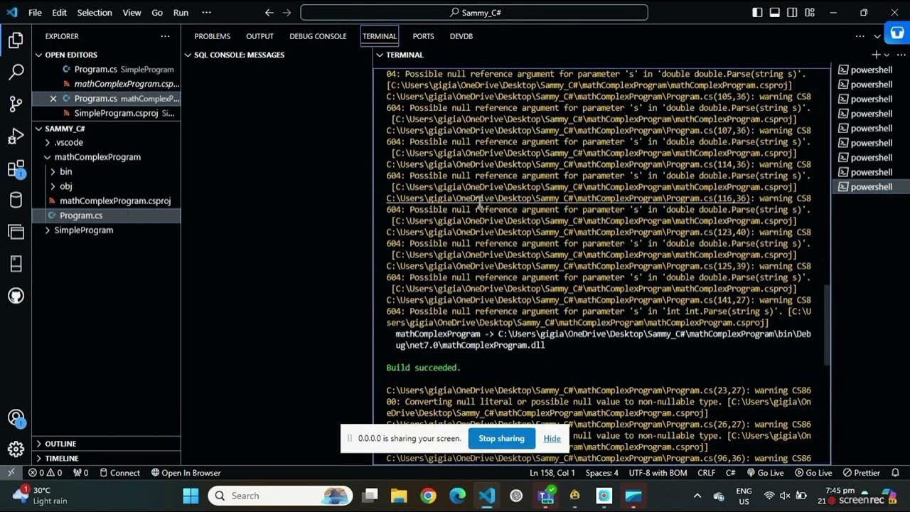 Simple Print | Complex Math Operations using C sharp (C#) project for ...