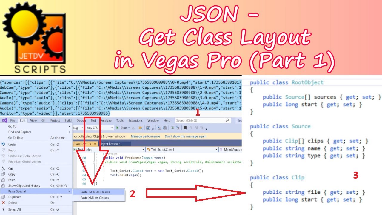 JSON - Get Class Layout in VEGAS Pro - Part 1 - YouTube