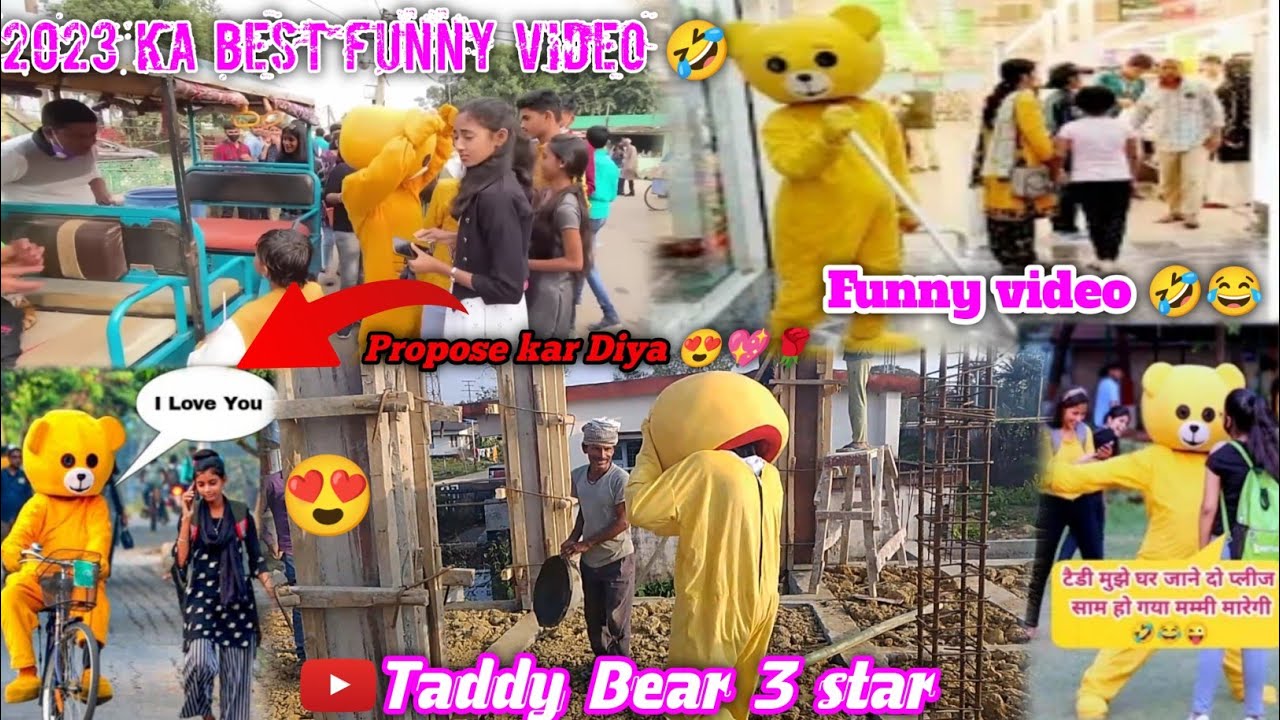 Propose on cute 🥰 girl 😘 || Happy New year 2023 || Taddy Bear Funny ...
