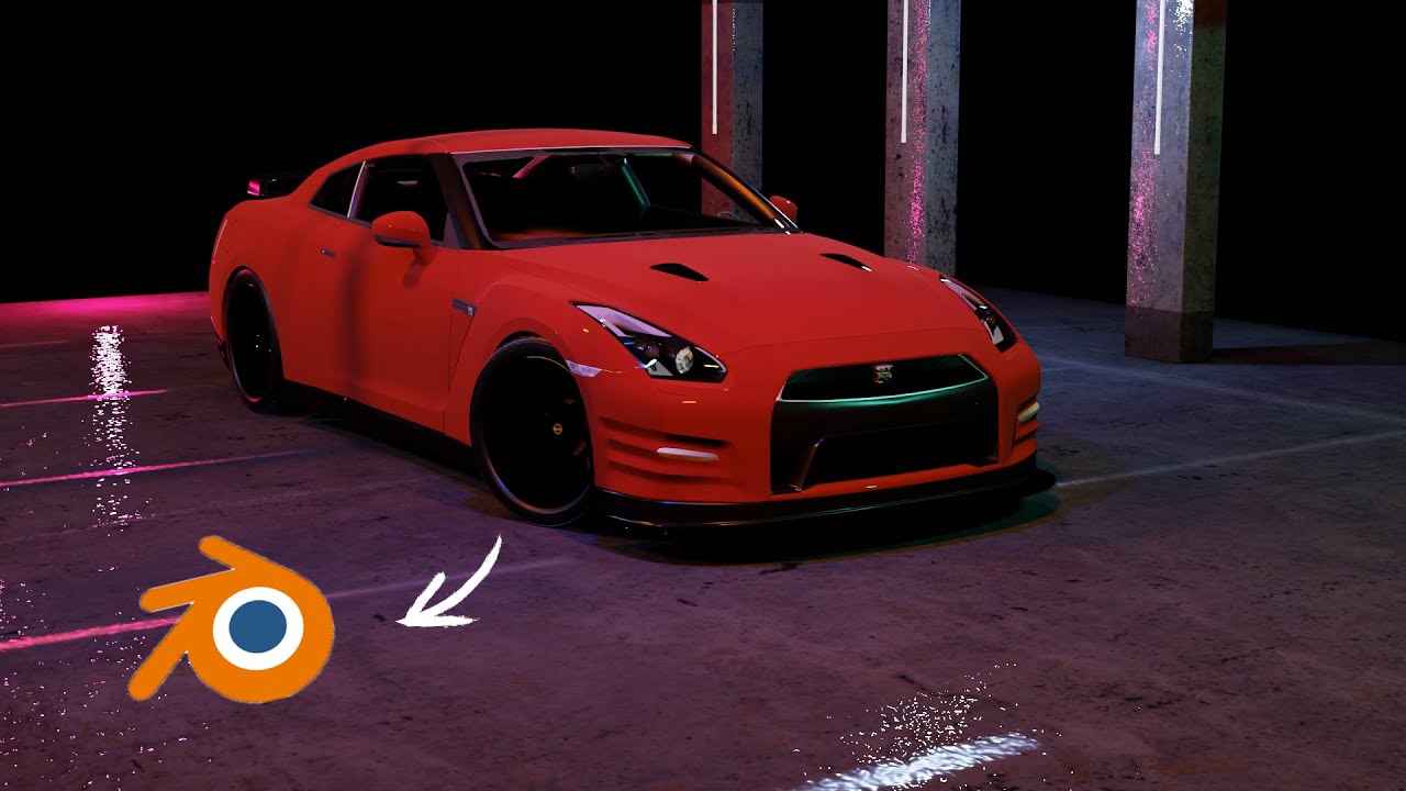 Blender nissan gtr car animation - YouTube