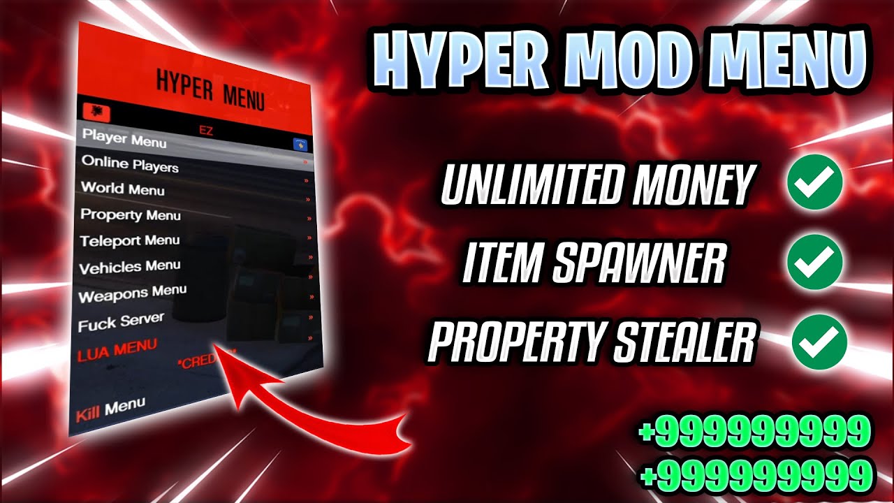 FiveM Hack | Hyper Mod Menu | Money Cheat | Spawn Items - YouTube