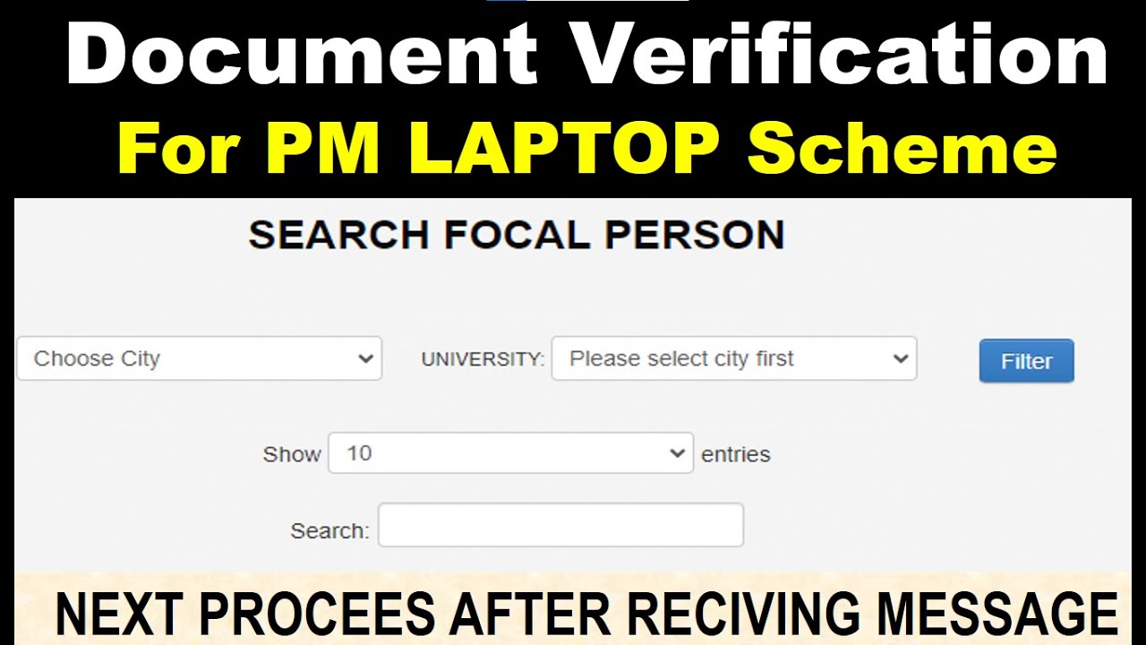 Document Verification Process for Laptop Scheme | how to search for ...