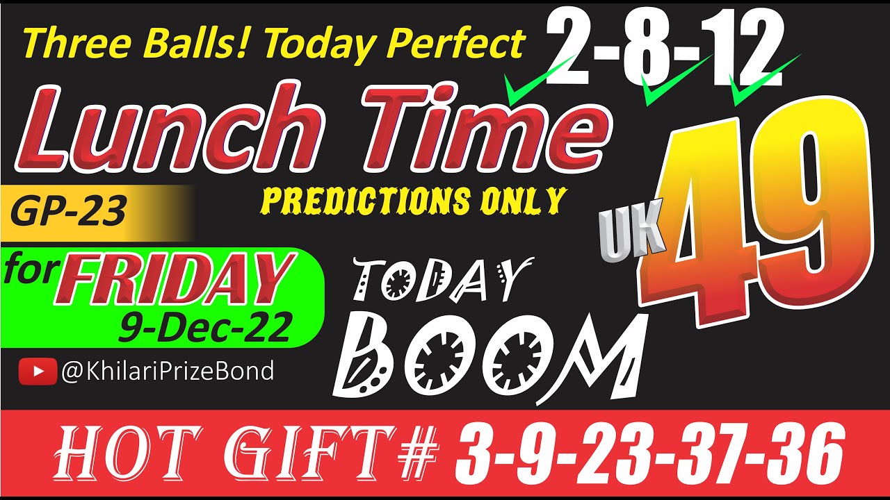 Uk49s Lunch Time Friday 9-12-2022 Prediction | Uk49s Lunchtime Result ...