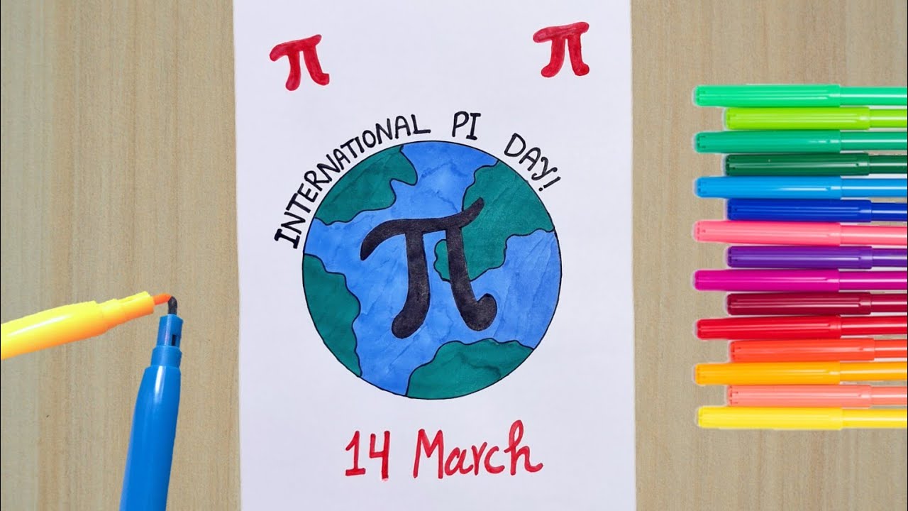 International Pi Day Drawing // How To Draw International Pi Day Poster ...