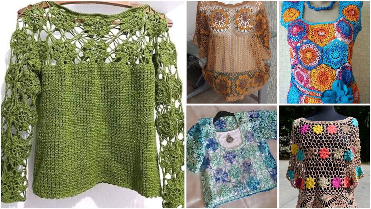 Most beautiful crochet cotton thread top/cute top /crop top design ...