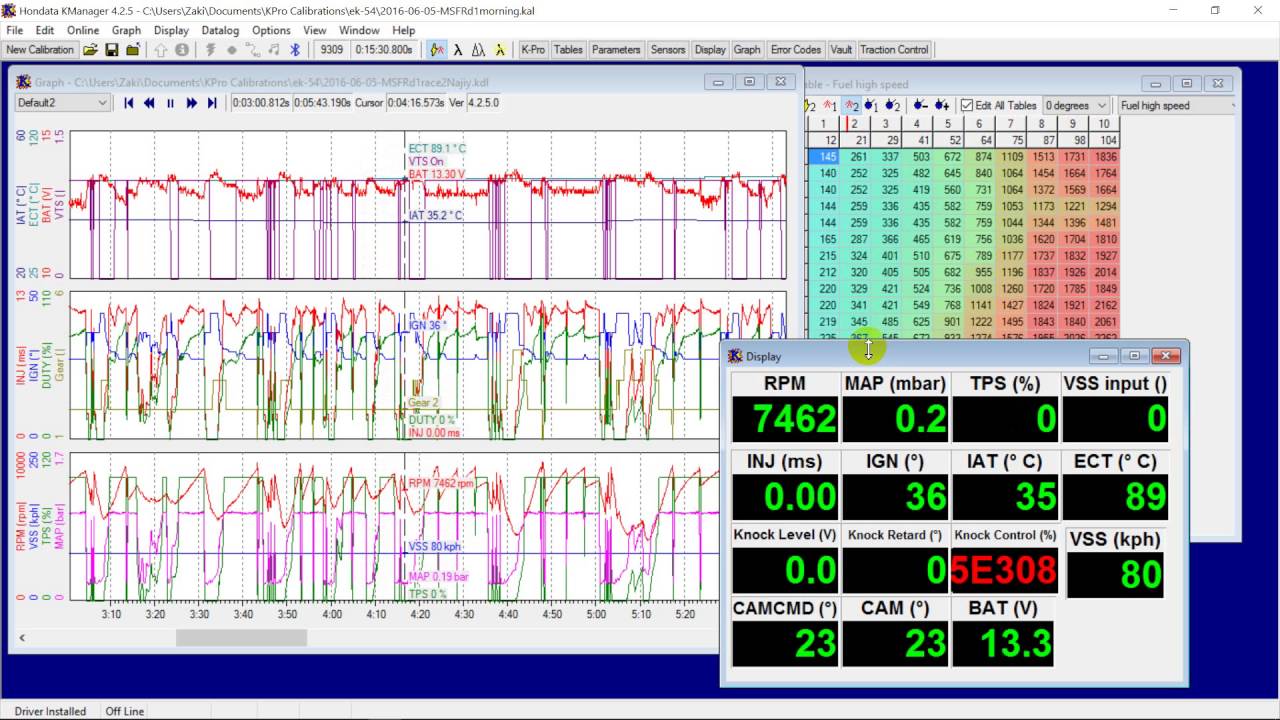 Hondata datalog - YouTube