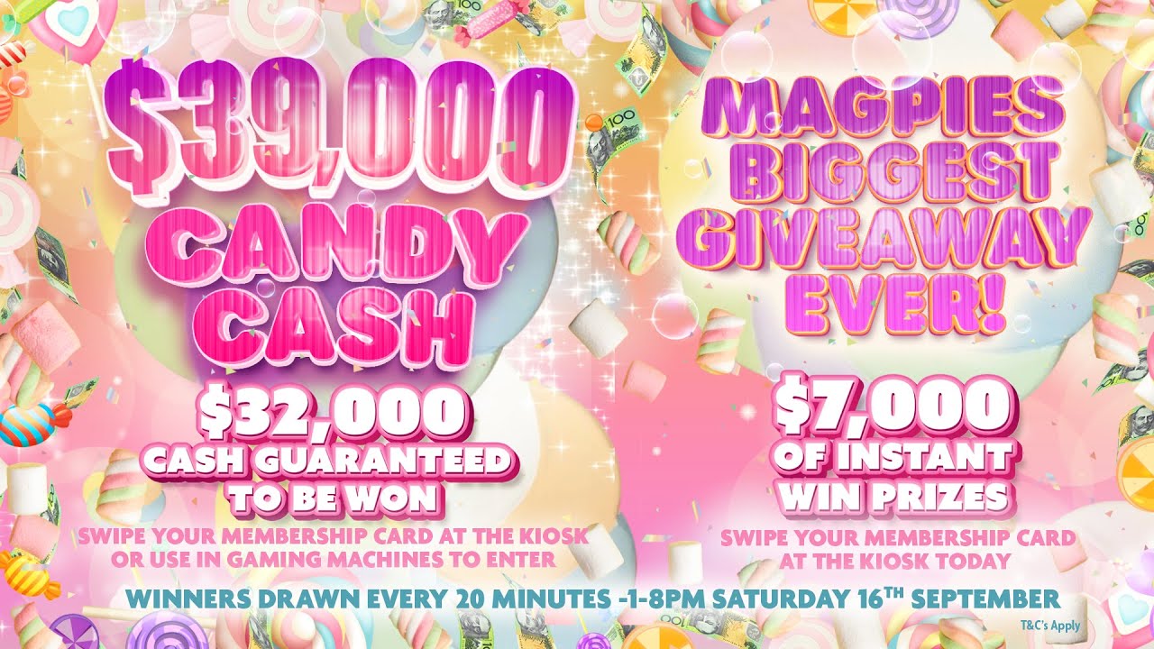 $39,000 Candy Cash at Magpies Sporting Club - YouTube