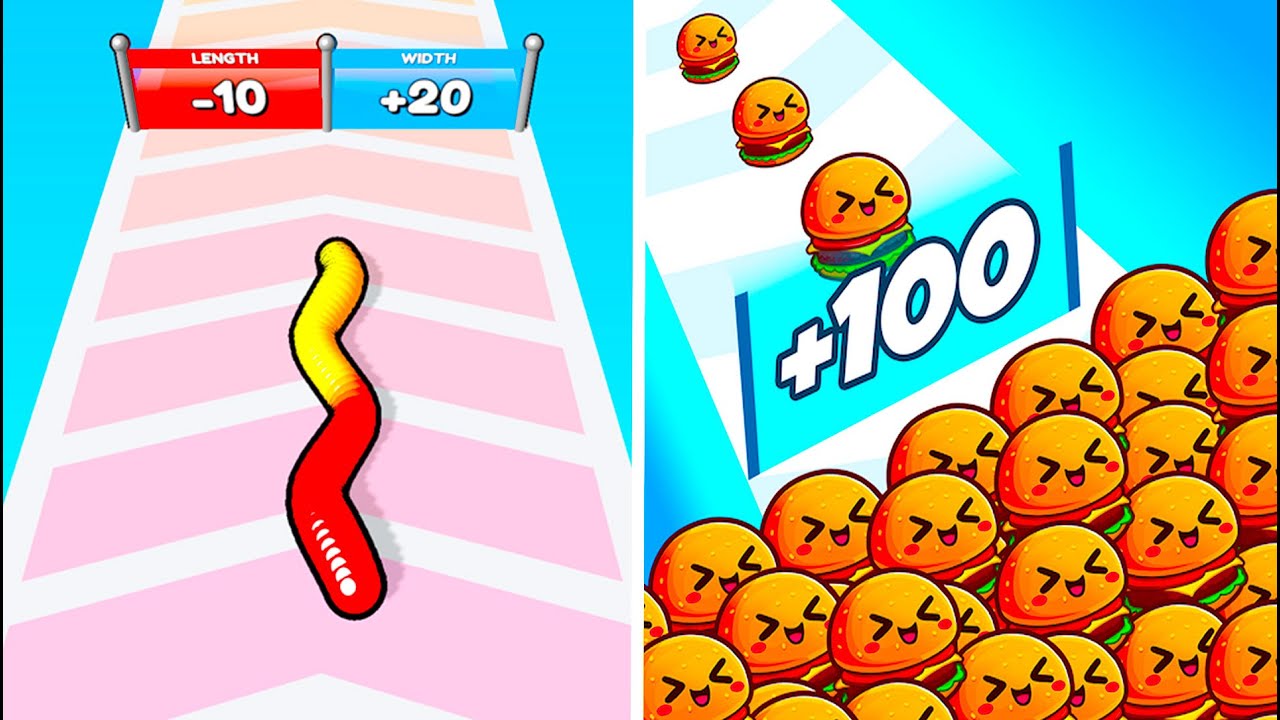 Gummy Worm Go! Vs Food Run 🐍🐍🐍walkthrough All New Max Update Mobile ...