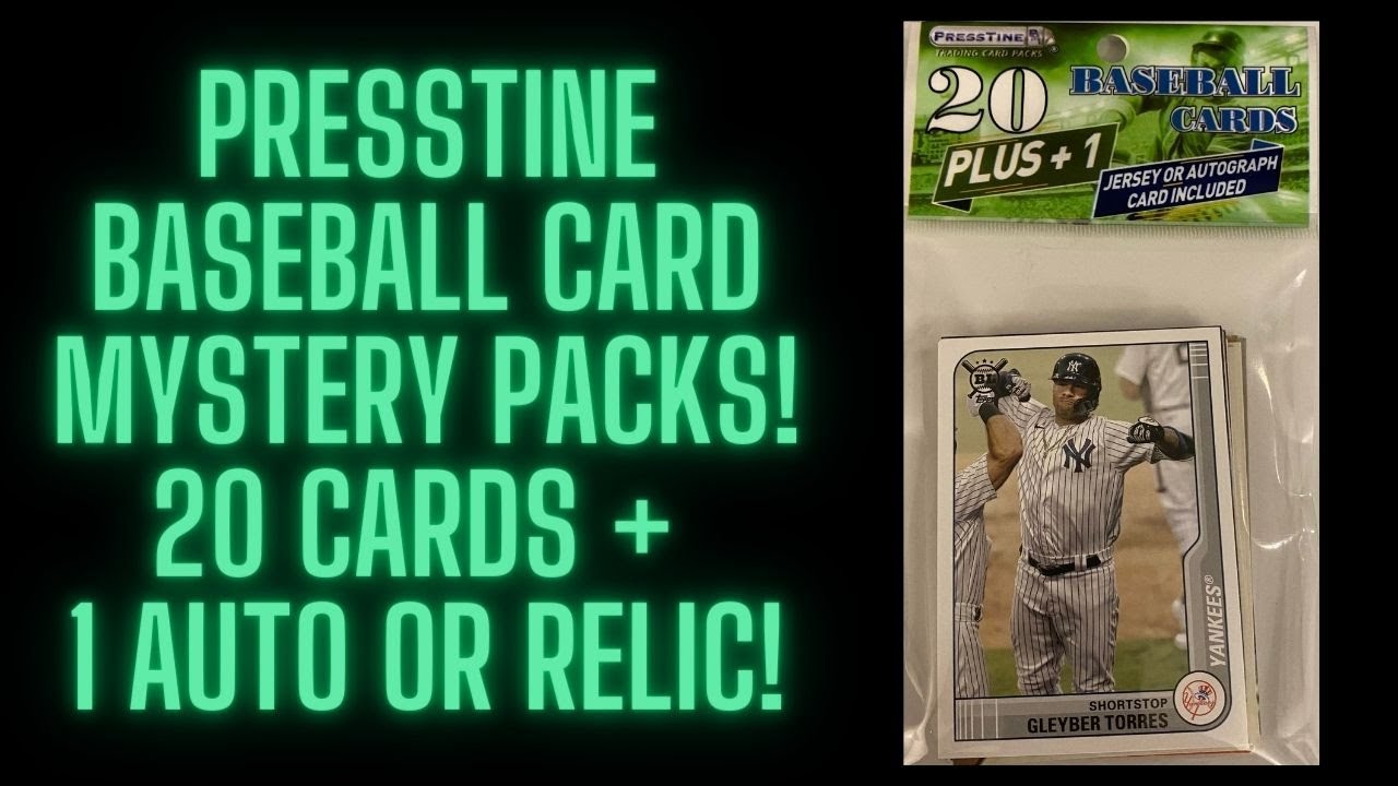 PRESSTINE MYSTERY BASEBALL CARD PACKS! 20 CARDS + 1 AUTO OR RELIC ...