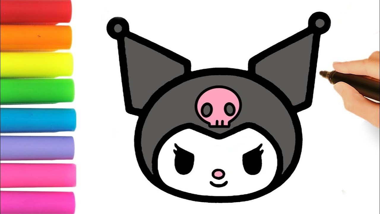 How to draw and color KUROMI from Senario - YouTube