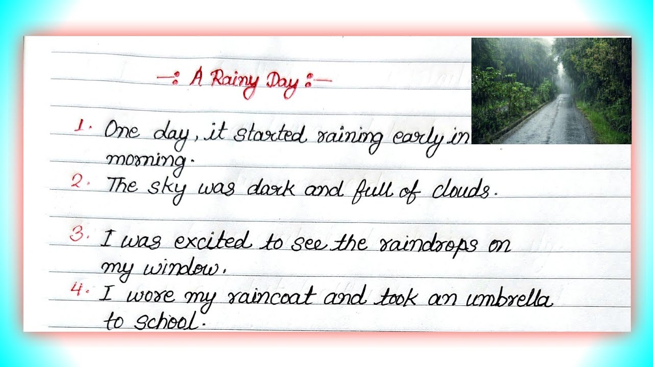 A rainy day || 10 lines essay on rainy day || essay writing on rainy ...