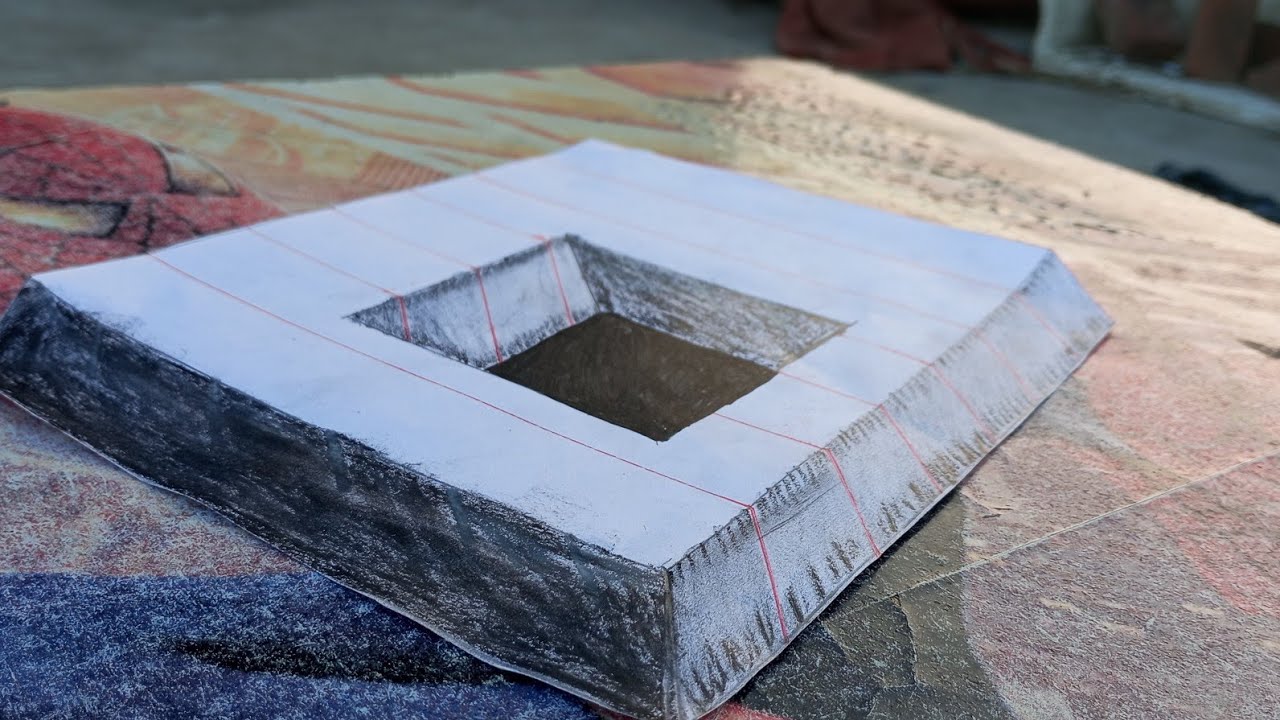 How to drow ? easy 3d drawing on paper for beginner ? how to drow 3d ...