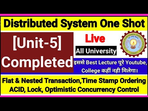 Distributed System Aktu Unit 5|Flat & Nested|Time Stamp Ordering|Lock|Optimistic Concurrency ...
