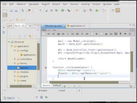 Zend Framework 1.8 tutorial 6 zend_layout and view helpers part 1. - YouTube