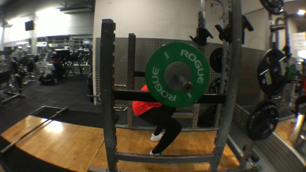 Barbell Pin Squat // Squat avec barre olympique posée en bas - YouTube