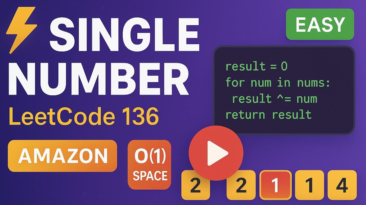 This 1-Line Code Trick Got Me Into Amazon! 🤯 | LeetCode 136 Single Number #dsa #leetcode #code ...