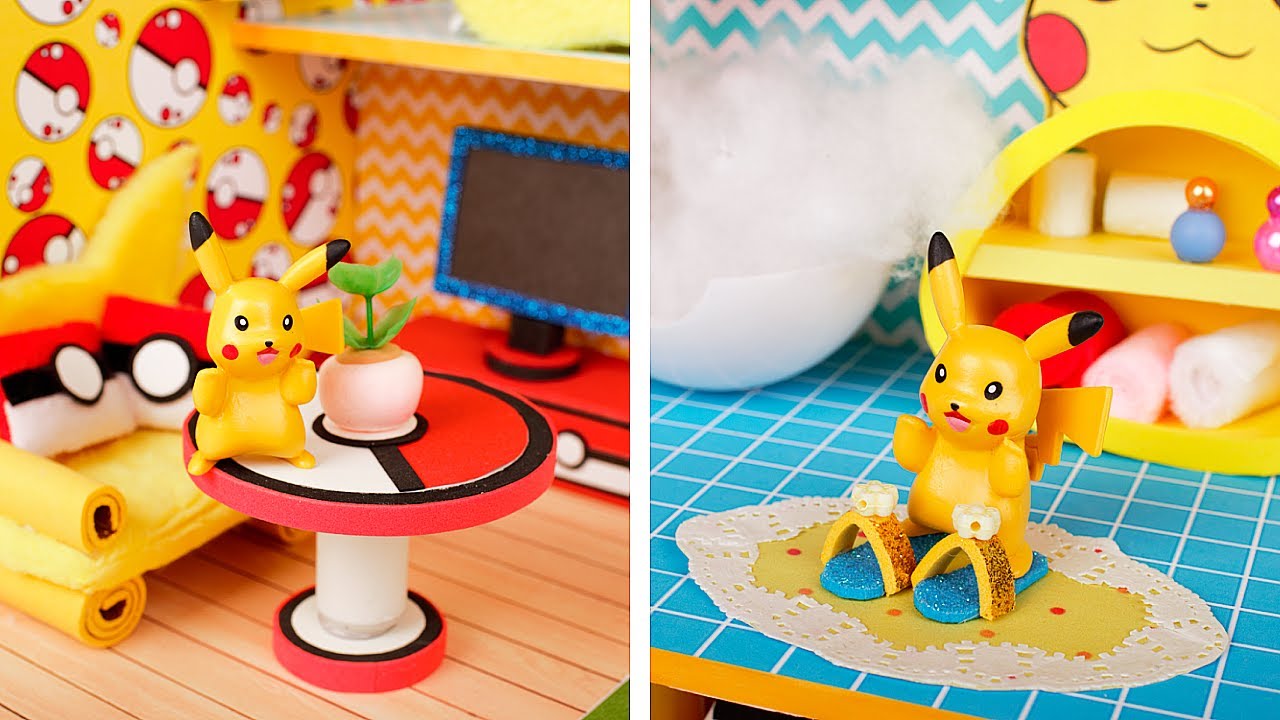 Cute DIY Pokemon House || How To Build A Miniature House - YouTube