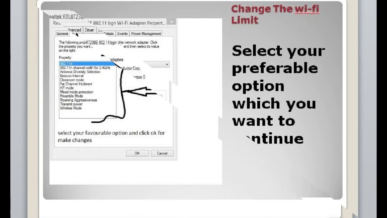 how to change wifi adapter setting - YouTube