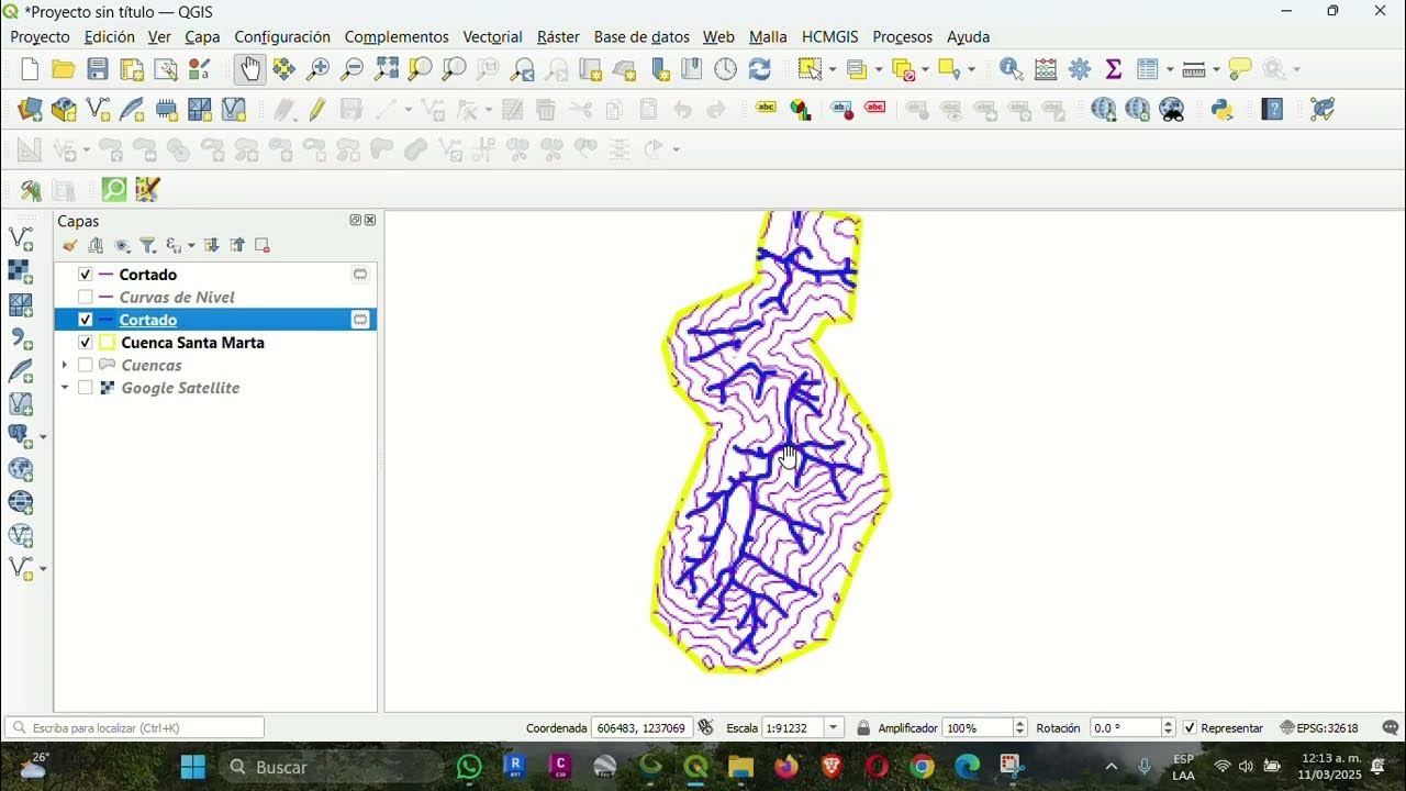 QGIS, Delimitar Cuenca Hidrográfica en QGIS, Formato Shapefile desde Global Mapper y Google ...