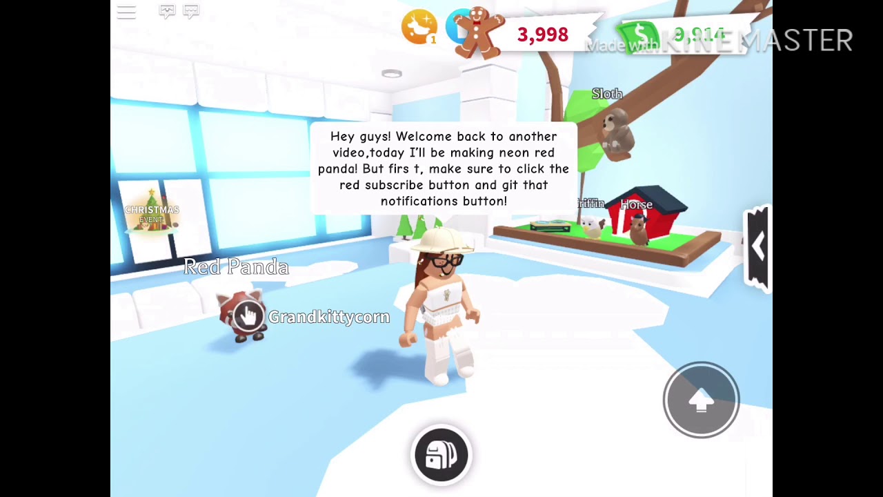 Masking neon red panda!!! ROBLOX Adopt Me. Re-upload - YouTube