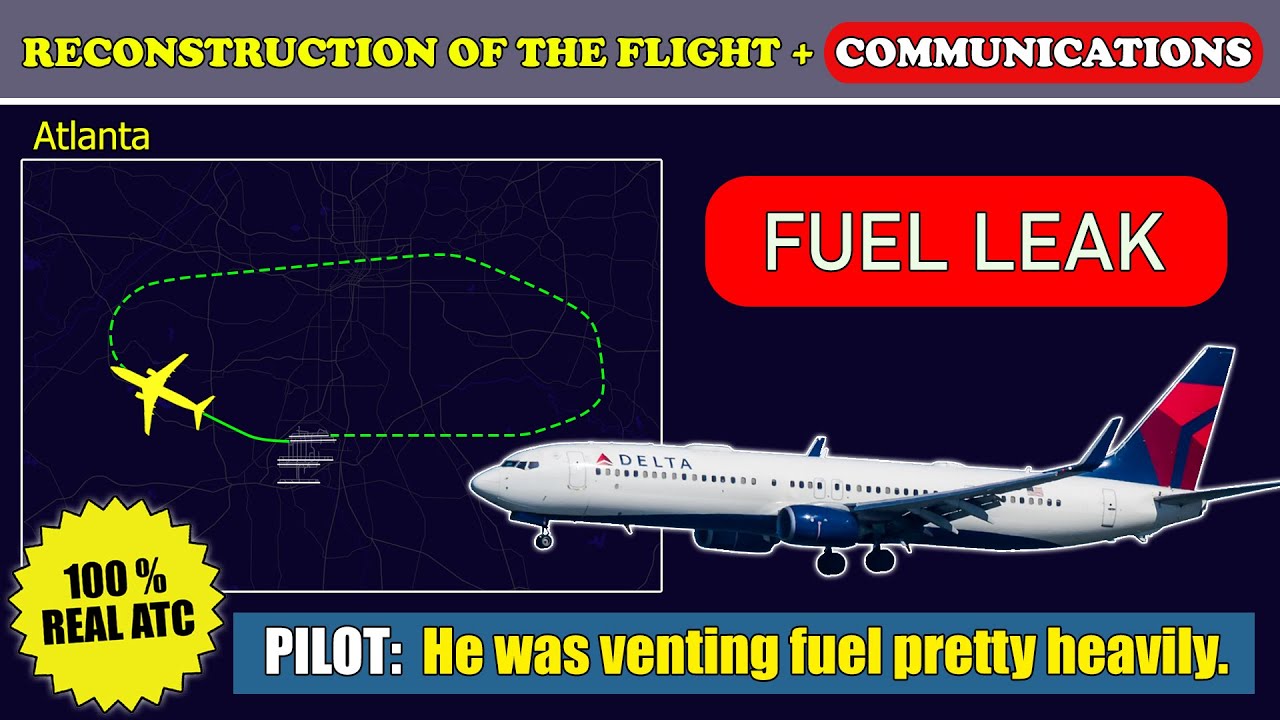FUEL LEAK on takeoff. Emergency return | Delta Boeing 737-900 | Atlanta ...