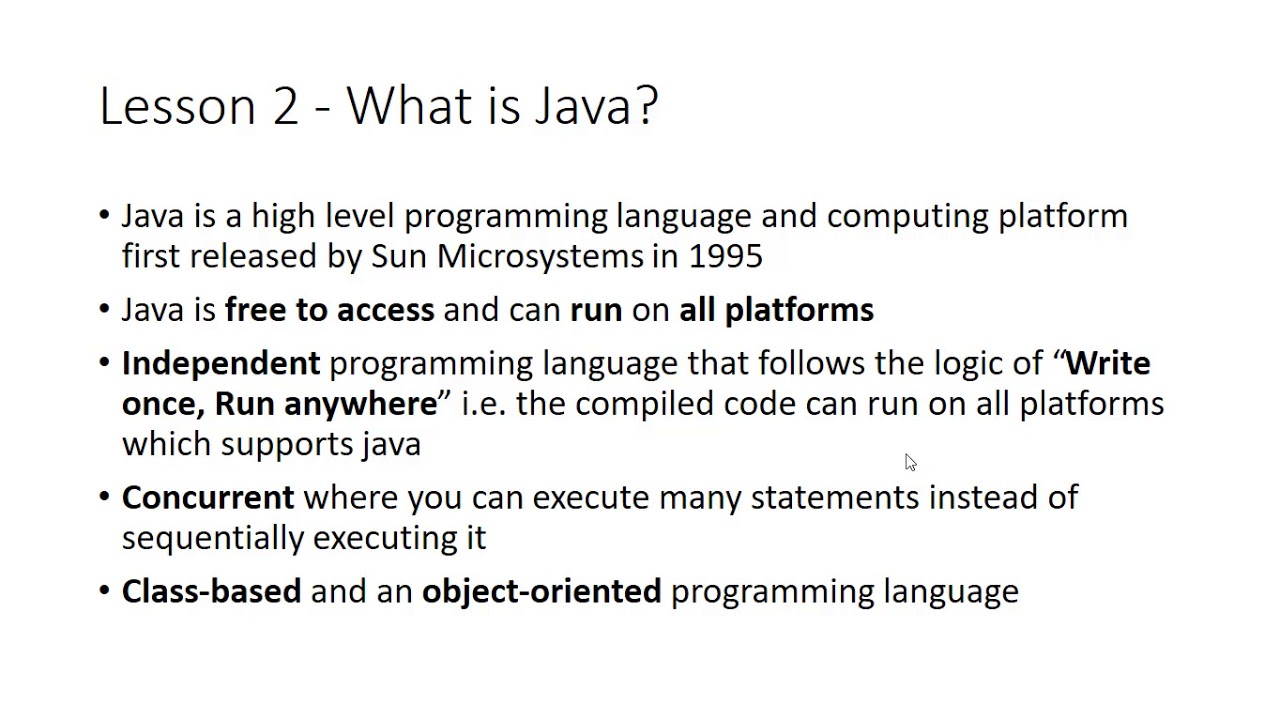 Lesson 2 - What is Java? - YouTube