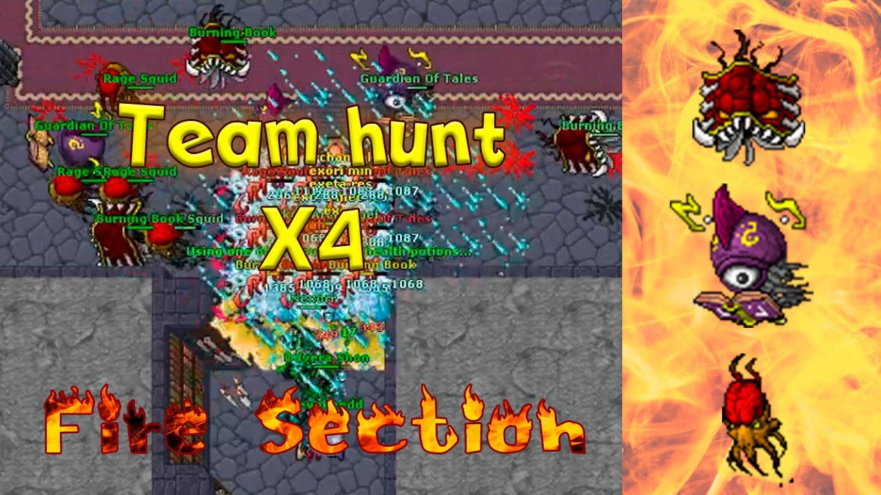 Fire Library Team Hunt X4 Tibia MMORPG - YouTube
