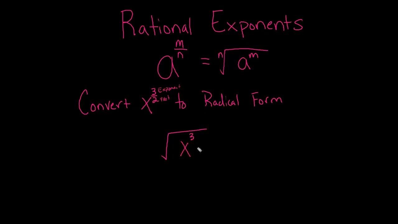 How to convert a Fraction Exponent into Radical Form - YouTube