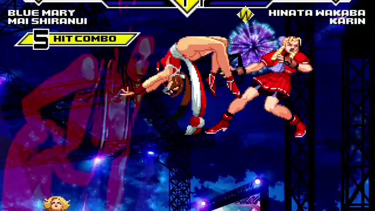 MUGEN - Blue Mary and Mai Shiranui vs Hinata Wakaba and Karin - YouTube