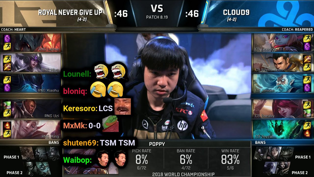 RNG vs C9 | 2018 Worlds Groups Day 5 | Twitch VOD with Chat - YouTube