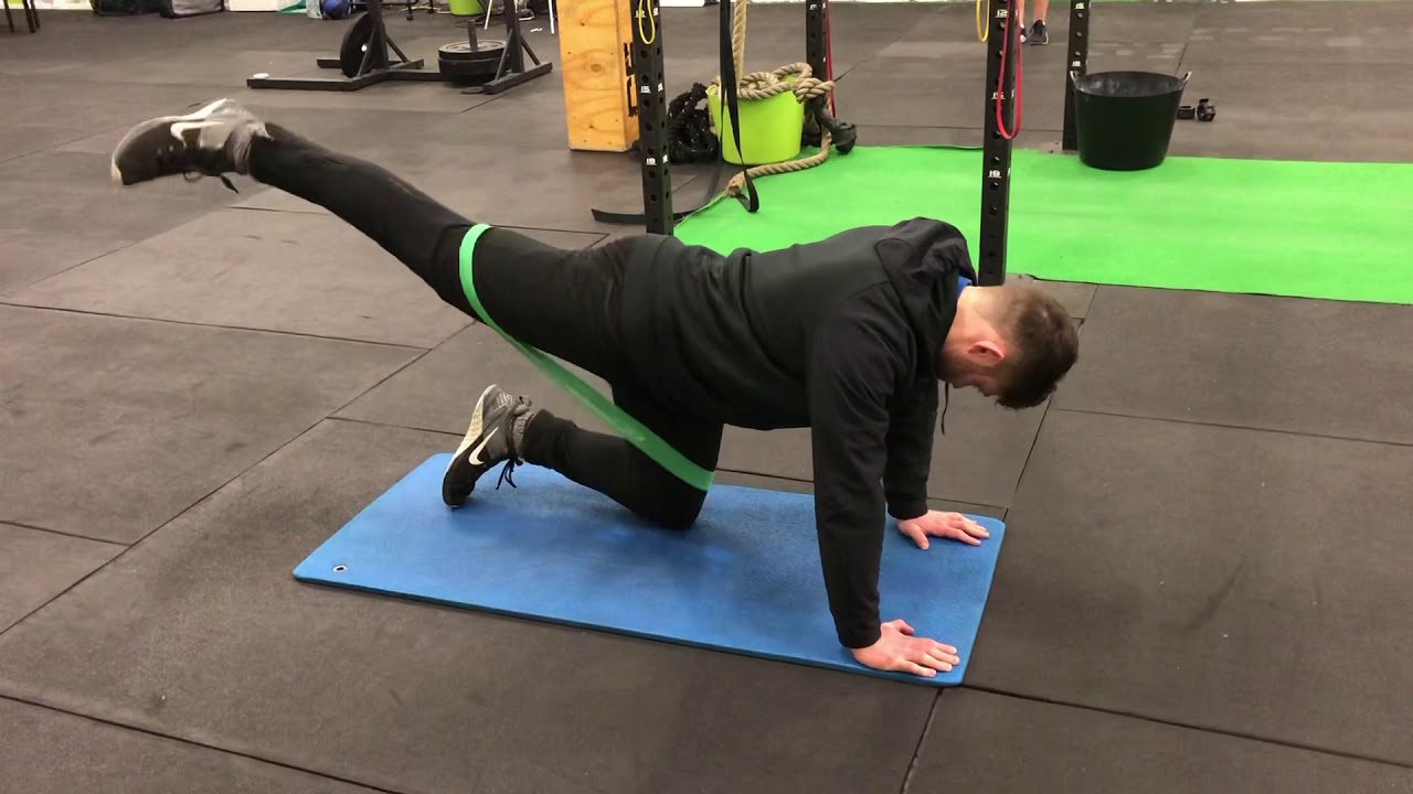 Mini Band Kneeling Glute Kickback - YouTube