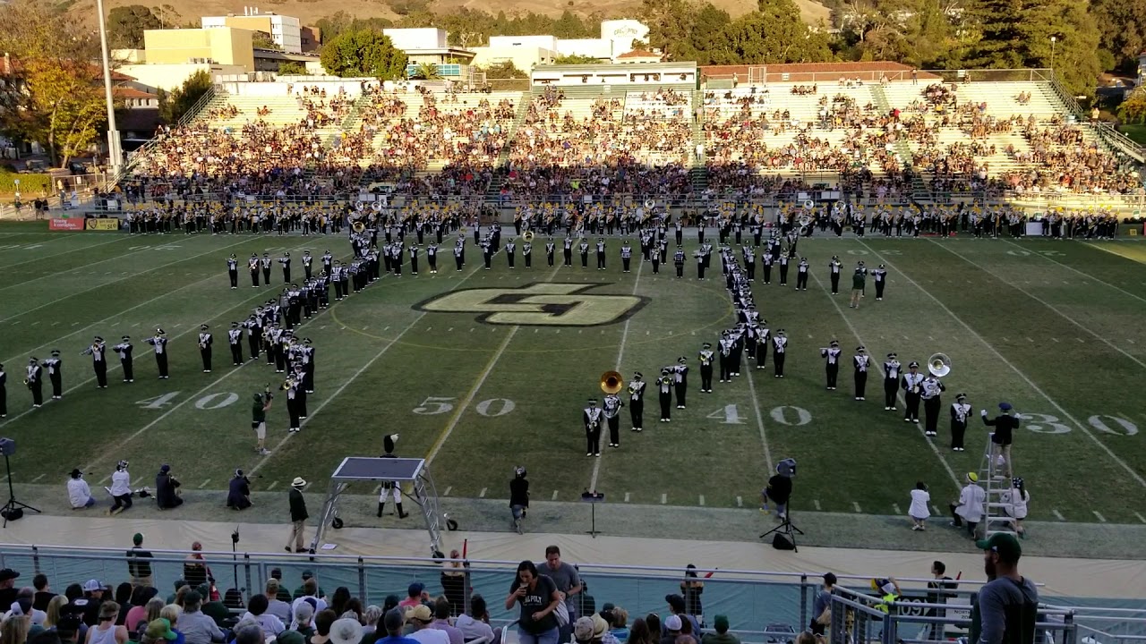 2018 Cal Poly Mustang Band/Davis Band-Uh Halftime Show - YouTube