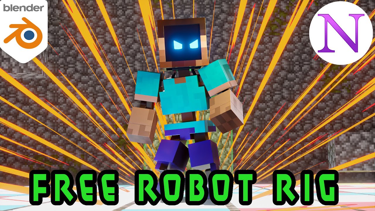 Free Minecraft Robot Rig... Blender 2.93+ - YouTube